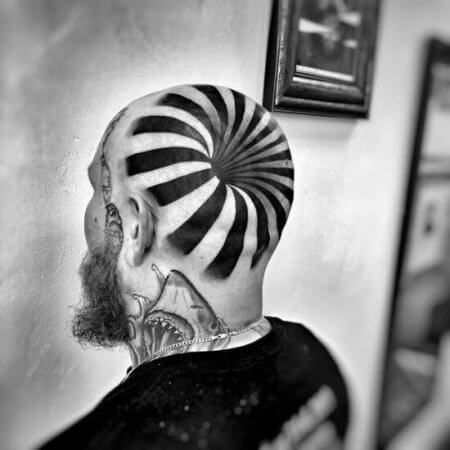 40 Hardcore and Creative Head Tattoo Ideas [2024 Designs]