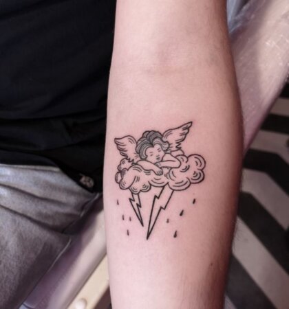 40+ Beautiful Angel Tattoo Ideas | Guardian, Baby Angel Designs