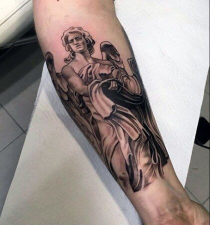 40+ Beautiful Angel Tattoo Ideas | Guardian, Baby Angel Designs
