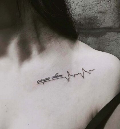 55 Most Attractive Collar Bone Tattoos Designs for Women