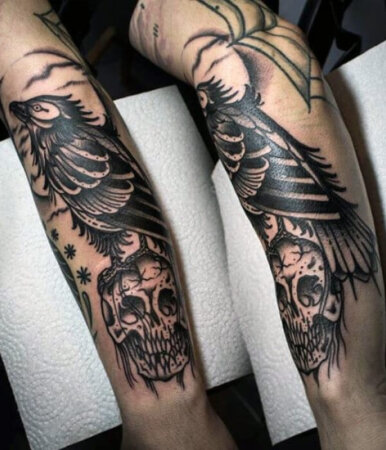 Best 40 Inspiring Raven Tattoo Designs and Ideas with Meaning