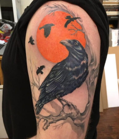 Best 40 Inspiring Raven Tattoo Designs and Ideas with Meaning